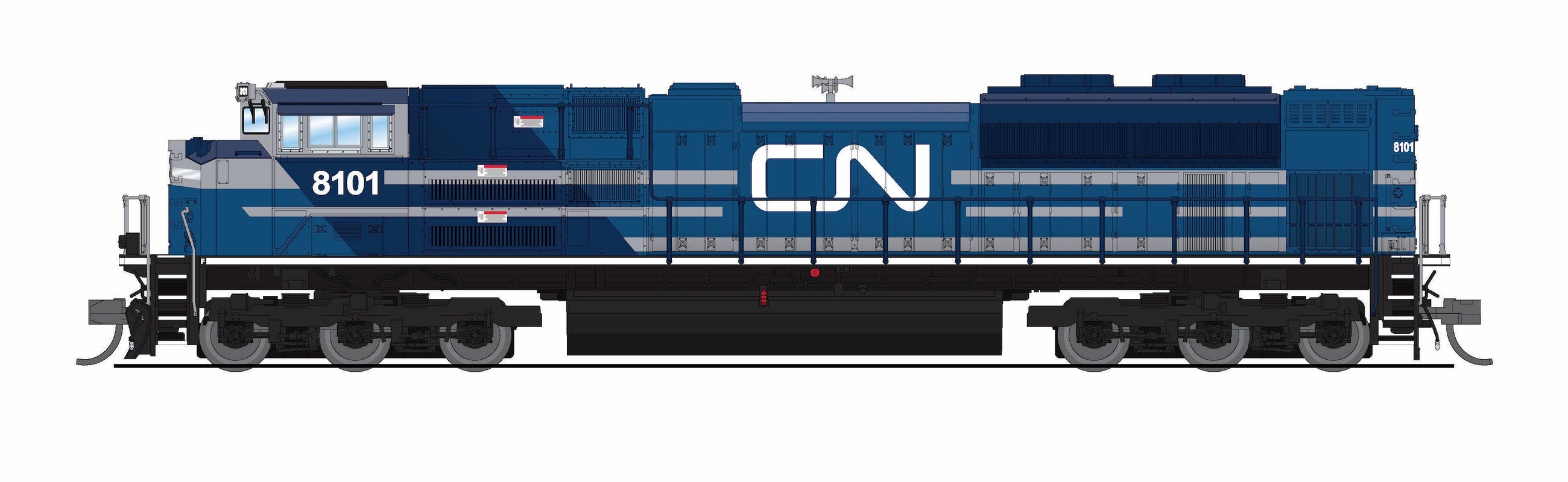 9963 EMD SD70ACe, CN 8102, Blue & White, Paragon4 Sound/DC/DCC, N