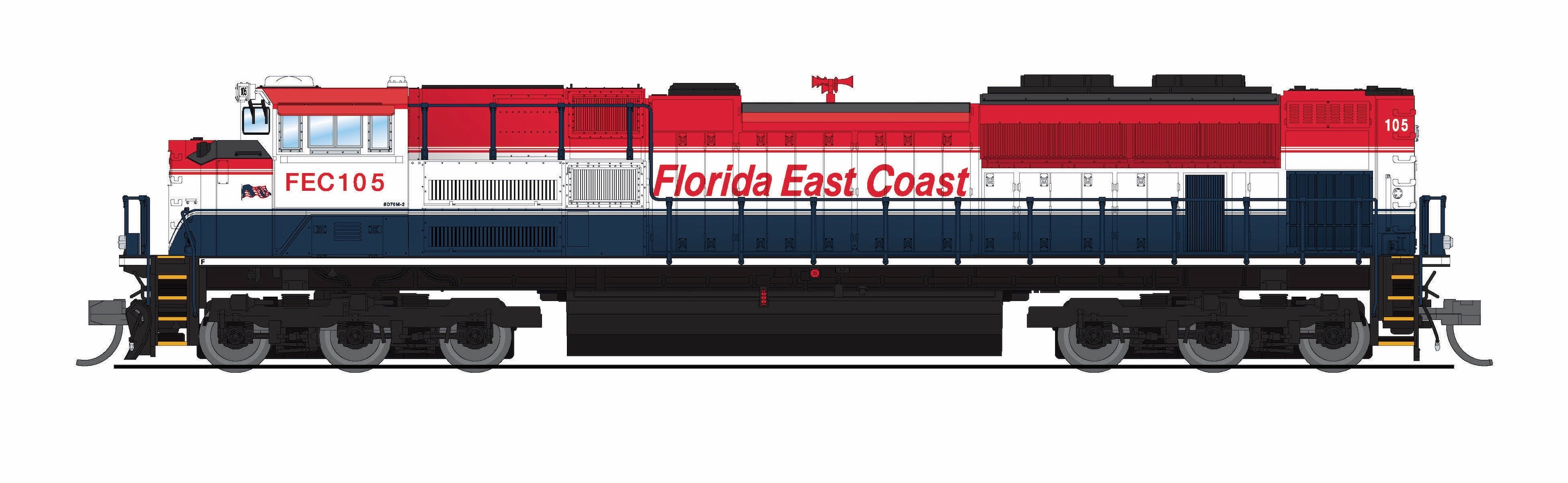 9970 EMD SD70ACe, FEC 105, Red, White, & Blue, No-Sound / DCC-Ready, N
