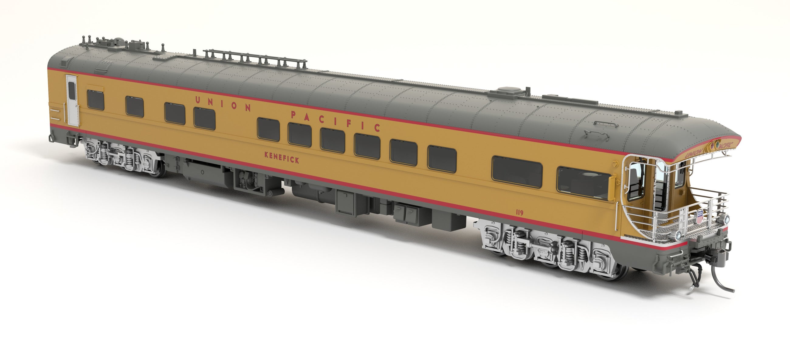 9012 Union Pacific Business Car, UP #119 "Kenefick", UP Shield on Rear