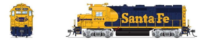 8220 EMD GP35, ATSF 2824, Blue Warbonnet, No-Sound / DCC-Ready, HO (GP